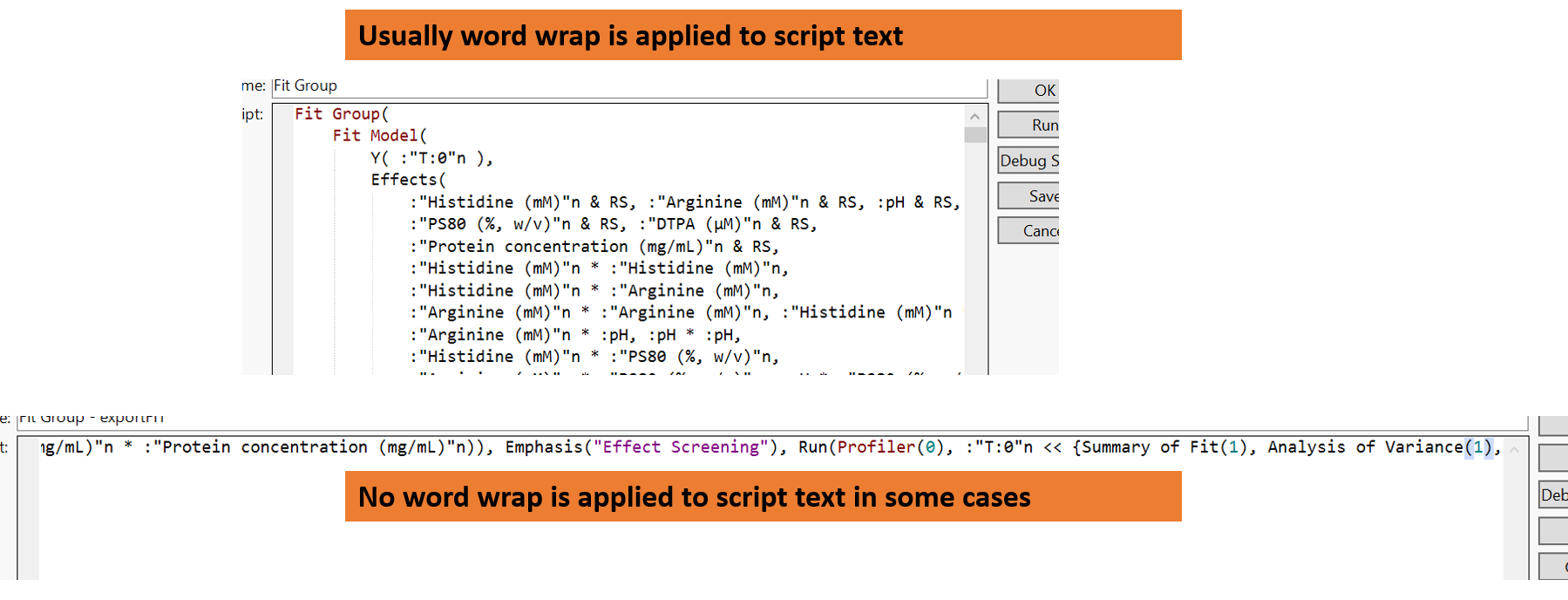 Solved: word wrap in script text - JMP User Community